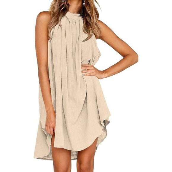kirundo | Dresses | Kirundo Womens Xl Apricot Summer Halter Neck ...